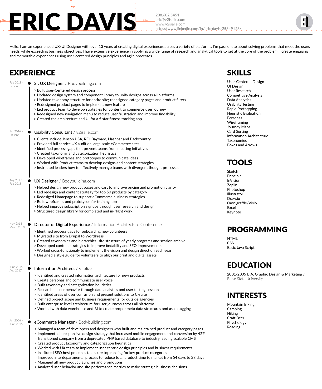 MY RESUME – Eric Davis